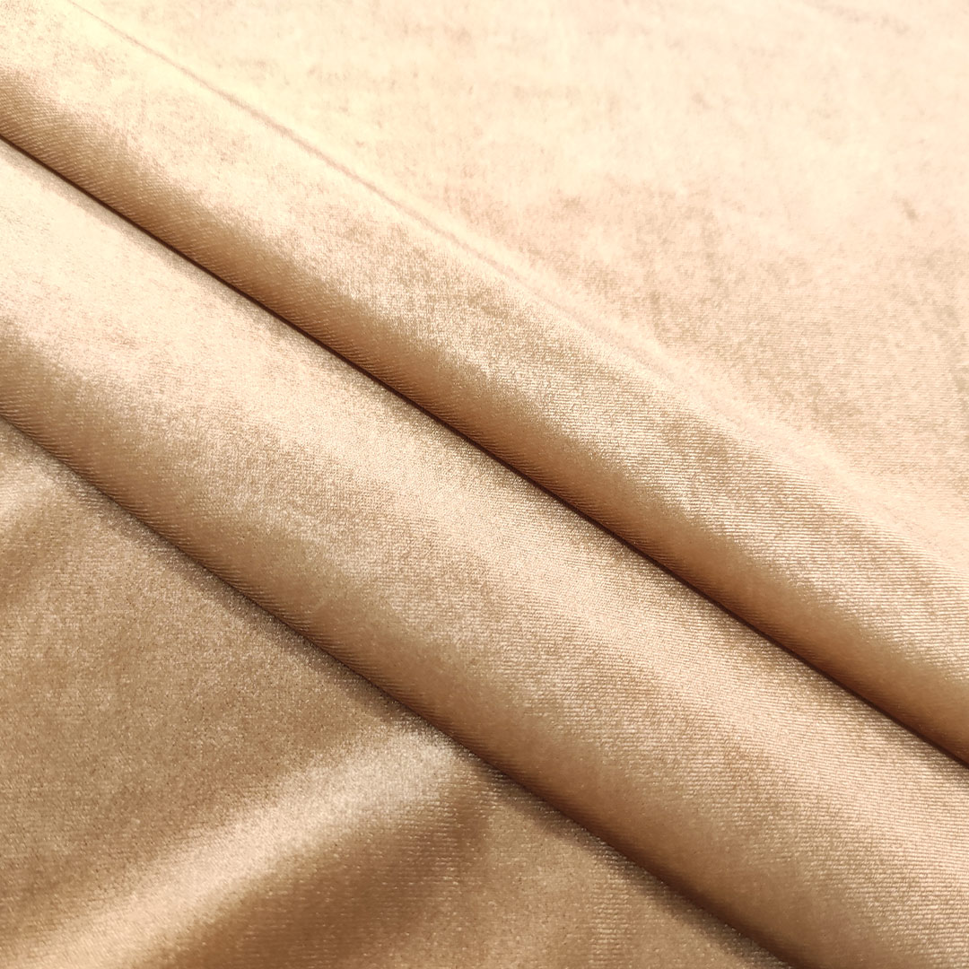 Tessuto velluto elasticizzato tinta unita beige - Iaiatessuti
